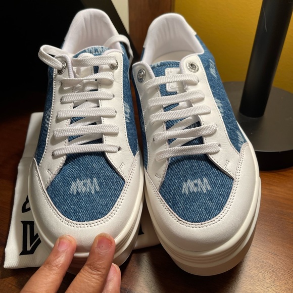 MCM | Shoes | Authentic Mcm Ladies Denim Logo Sneakers | Poshmark